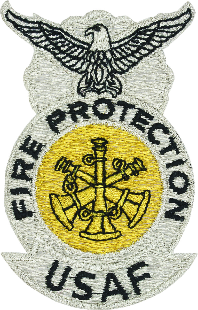 USAF Assistant Fire Chief Patch 3 Bugles Metalic Color
