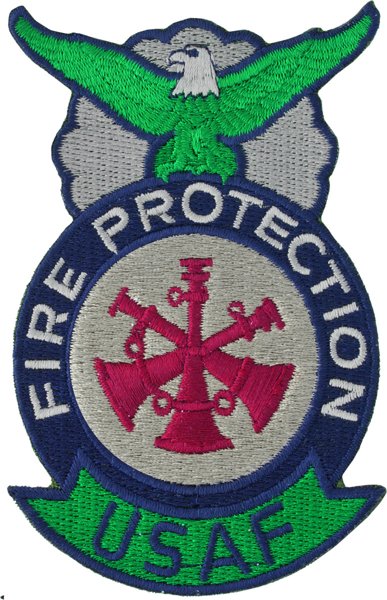 Fire Protection Badge Assistant Fire Chief Patch Three Bugles ABU