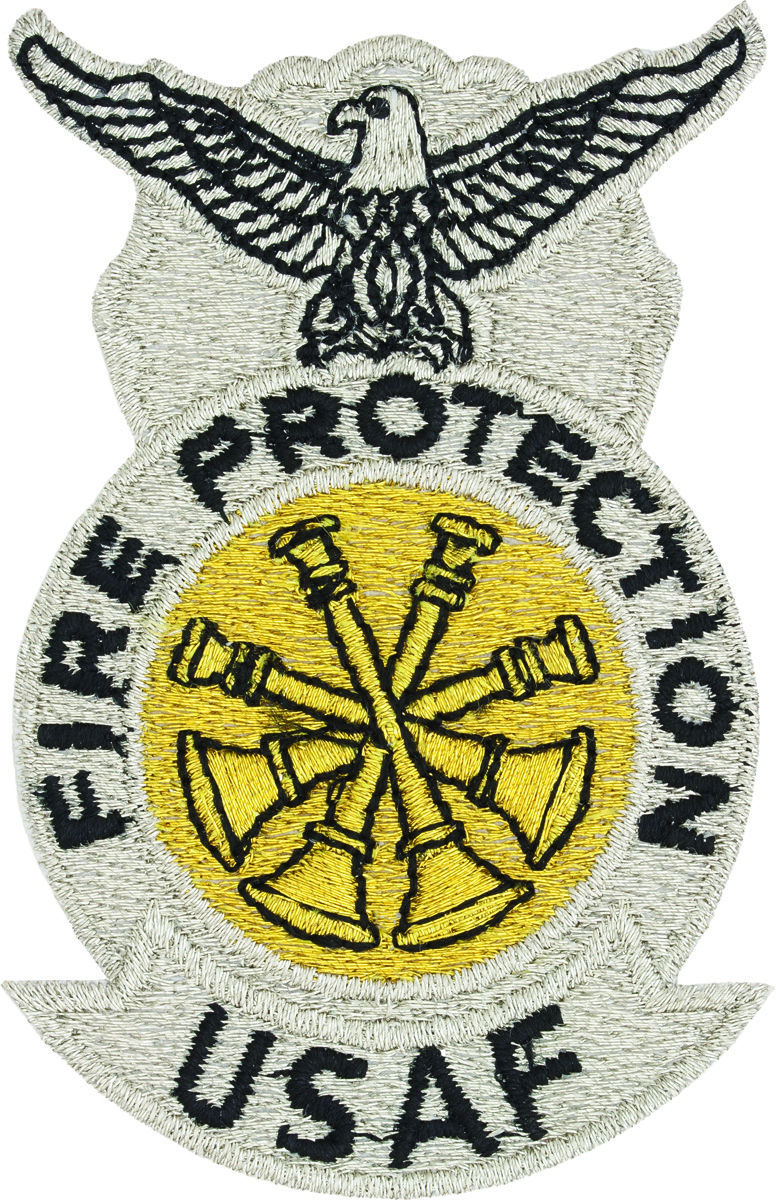 USAF Dep Fire Chief Patch 4 Bugles Metalic Color