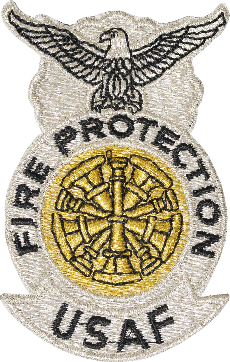 USAF Fire Chief Patch 5 Bugles Metalic Color