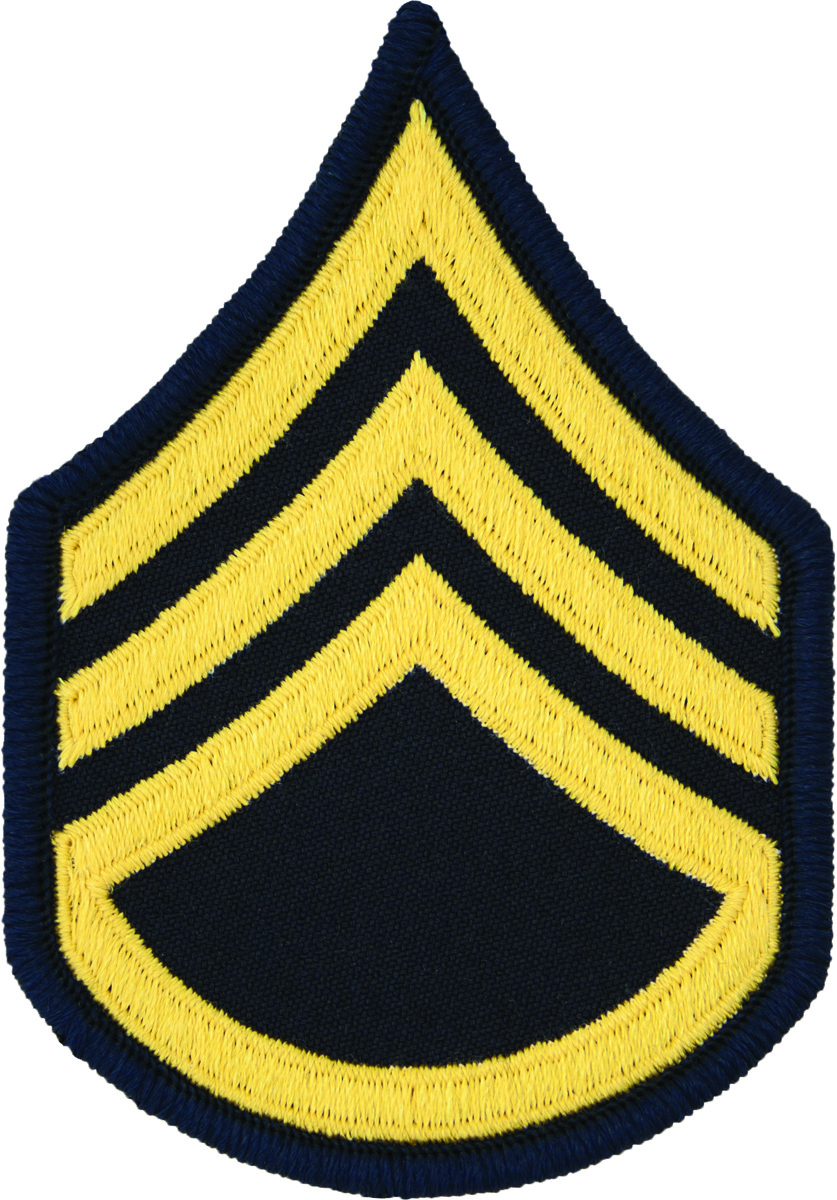 Army Female Dress Chevron Gold on Blue E-6 Staff Sergeant (Pair)
