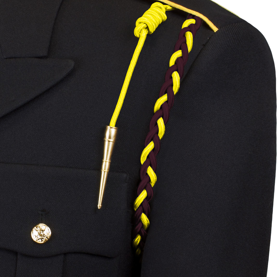 French Single Braid Shoulder Cord with Gold Tip (Two Color)