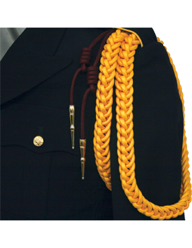 Double Braid Aiguillette Shoulder Cord with 2 Gold Tips (Two Color)