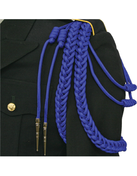 Double Braid Shoulder Cord with 2 Knots & 2 Nickel Tips (One Color)