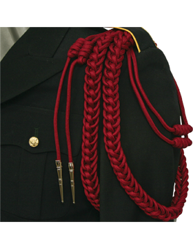 Double Braid Shoulder Cord with 2 Knots & 2 Nickel Tips (One Color)