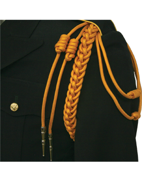 Single Braid Shoulder Cord with 2 Knots 2 Nickel Tips (One Color)